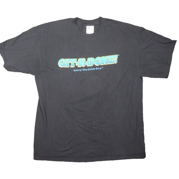 Shirts | Vintage Larry The Cable Guy T Shirt Mens Xl Black Git R Done ...